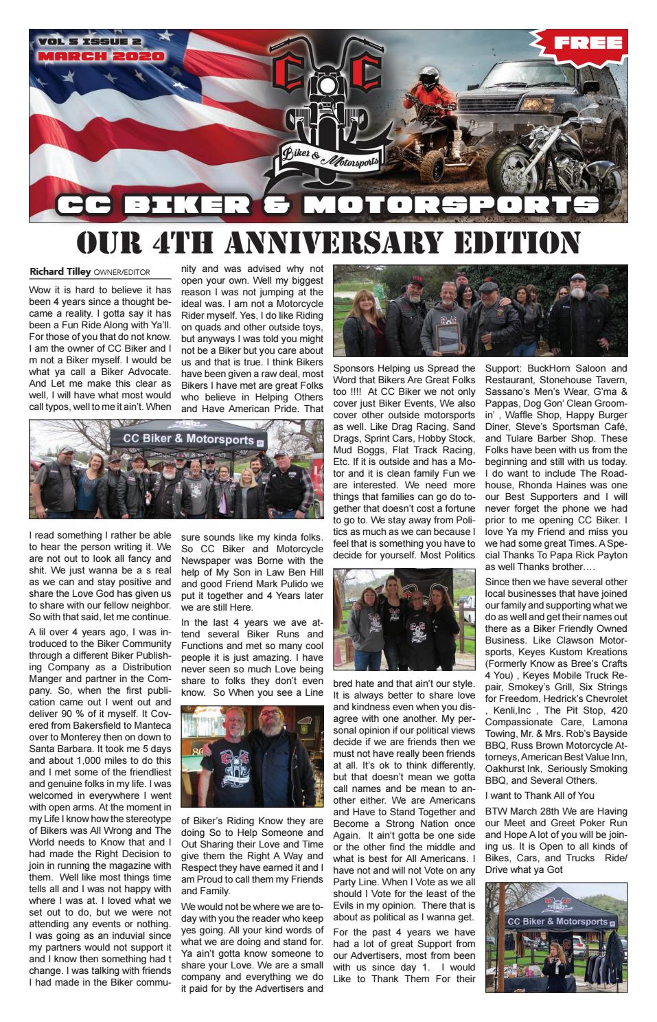 CC Biker and Motorsports Newpaper March 2020 Edition by CC Biker and ...