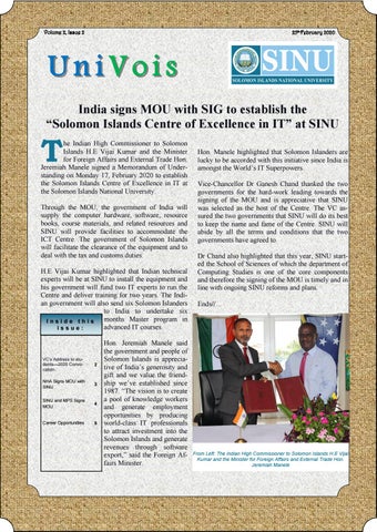 SINU Weekly Newsletter 02 by Solomon Islands National University - Issuu