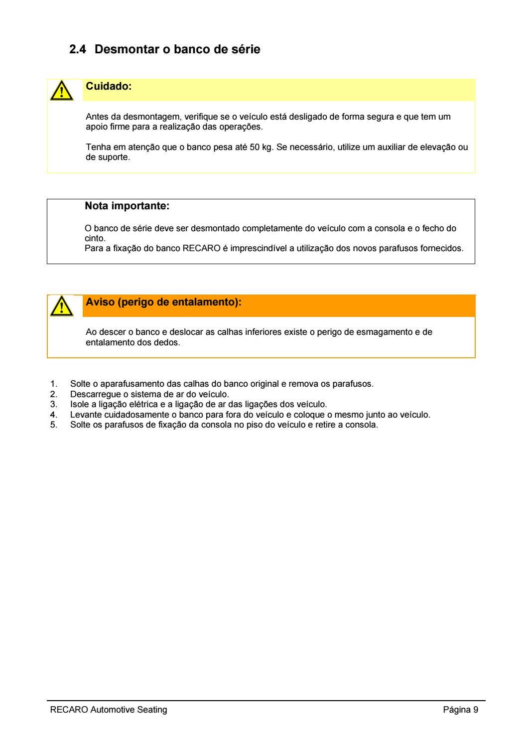 RECARO Installation Instructions BUS by fmk. & FACT - Issuu