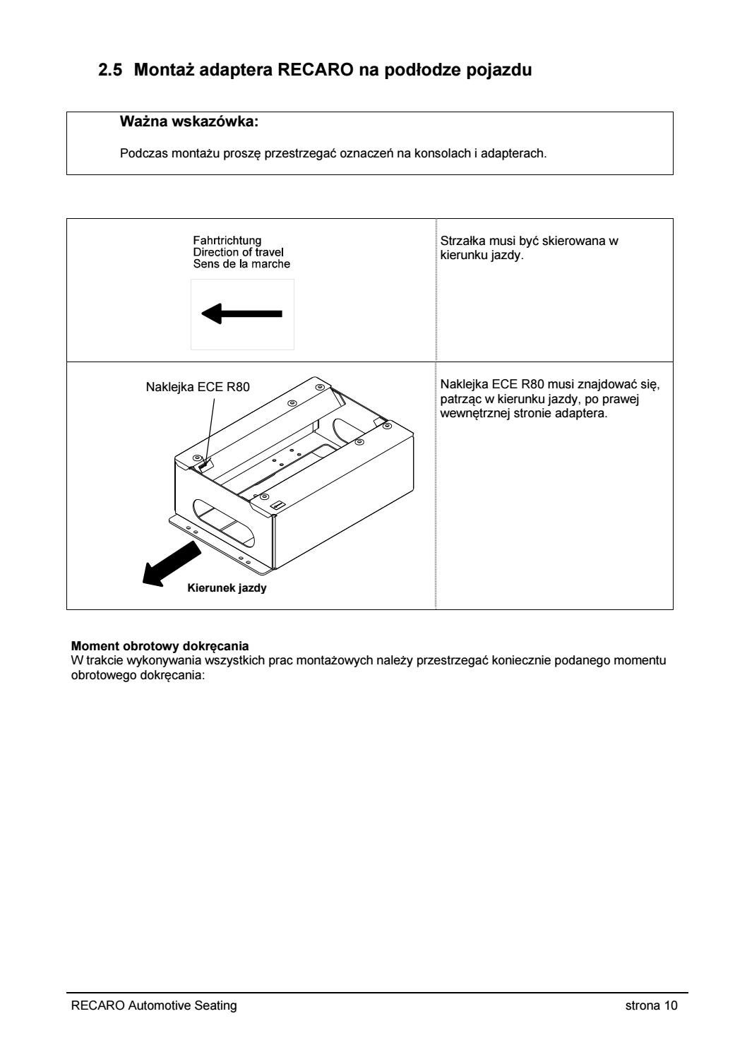 RECARO Installation Instructions BUS by fmk. & FACT - Issuu