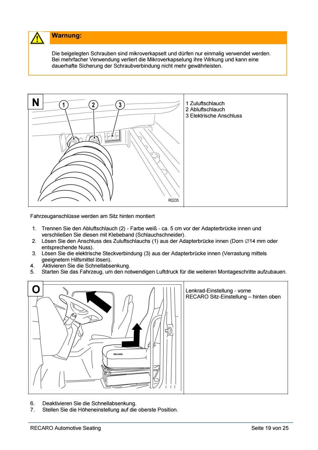 RECARO Installation Instructions C 6000 IVECO by fmk. & FACT - Issuu