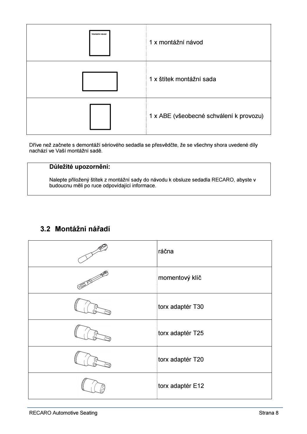 RECARO Installation Instructions MB ACTROS 3 by fmk. & FACT - Issuu