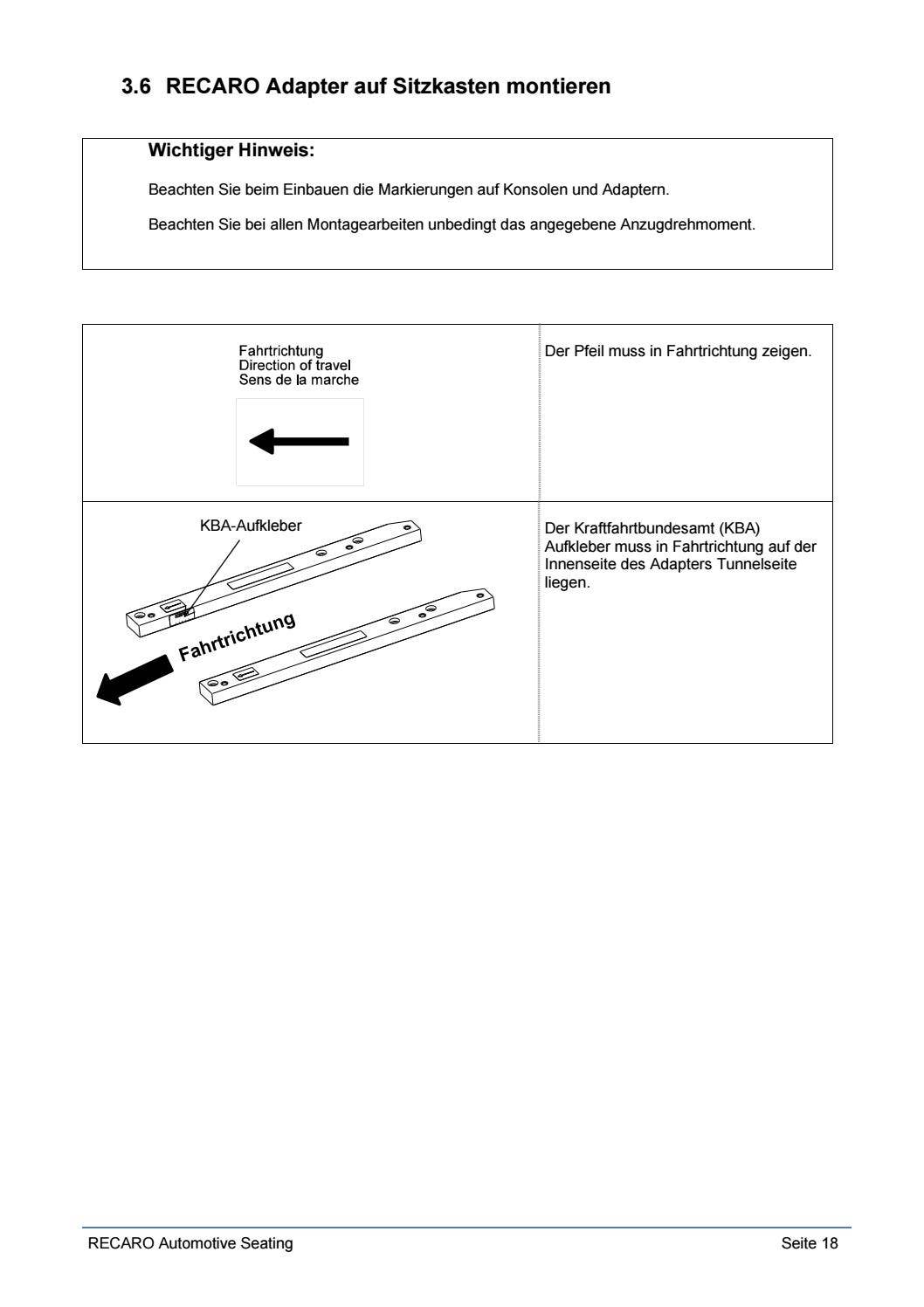 RECARO Installation Instructions MB ACTROS 3 by fmk. & FACT - Issuu