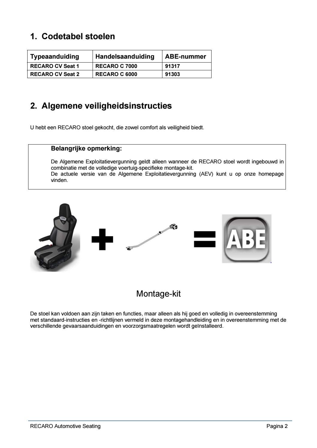 RECARO Installation Instructions SCANIA STREAMLINE by fmk. & FACT - Issuu