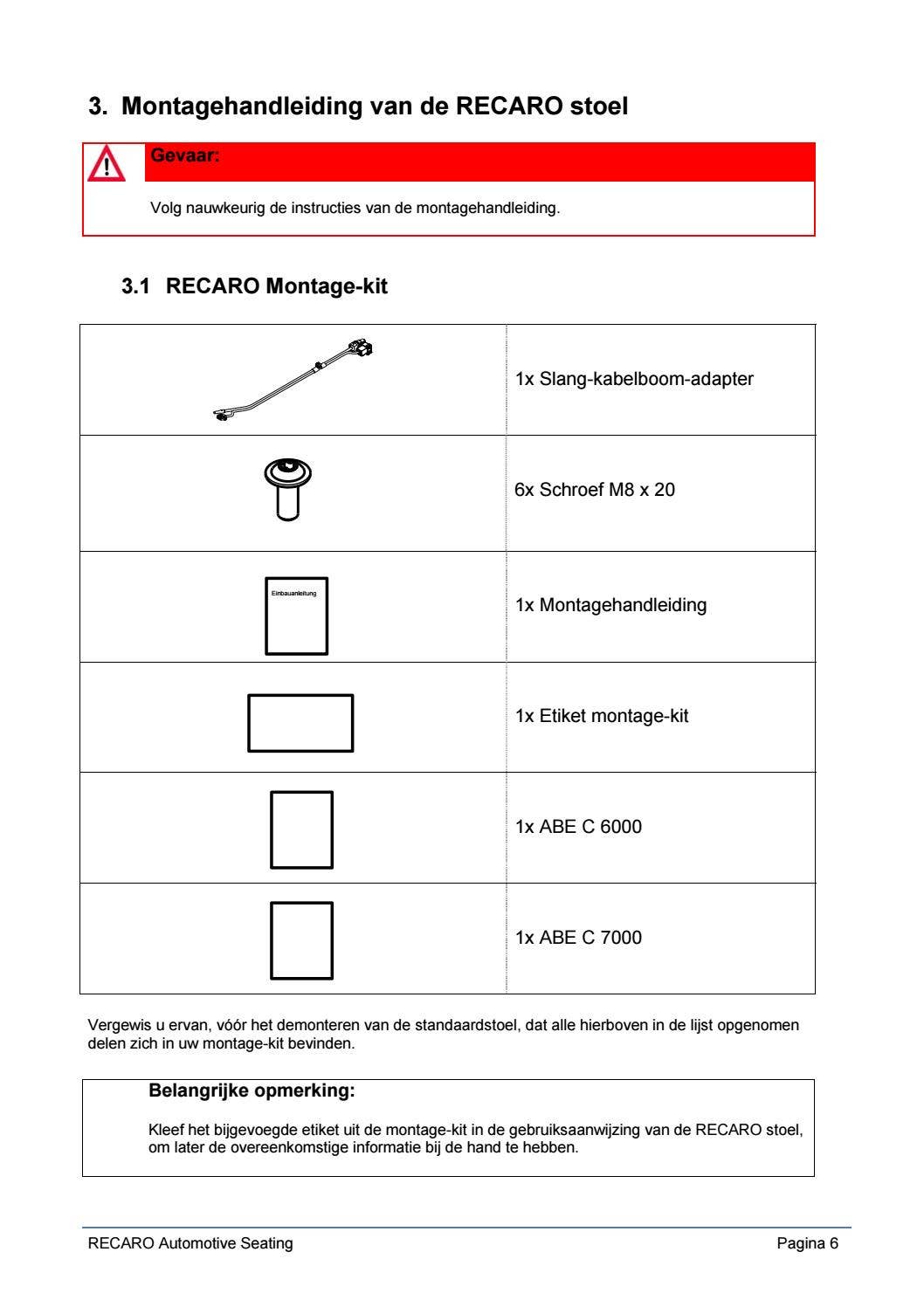 RECARO Installation Instructions SCANIA STREAMLINE by fmk. & FACT - Issuu