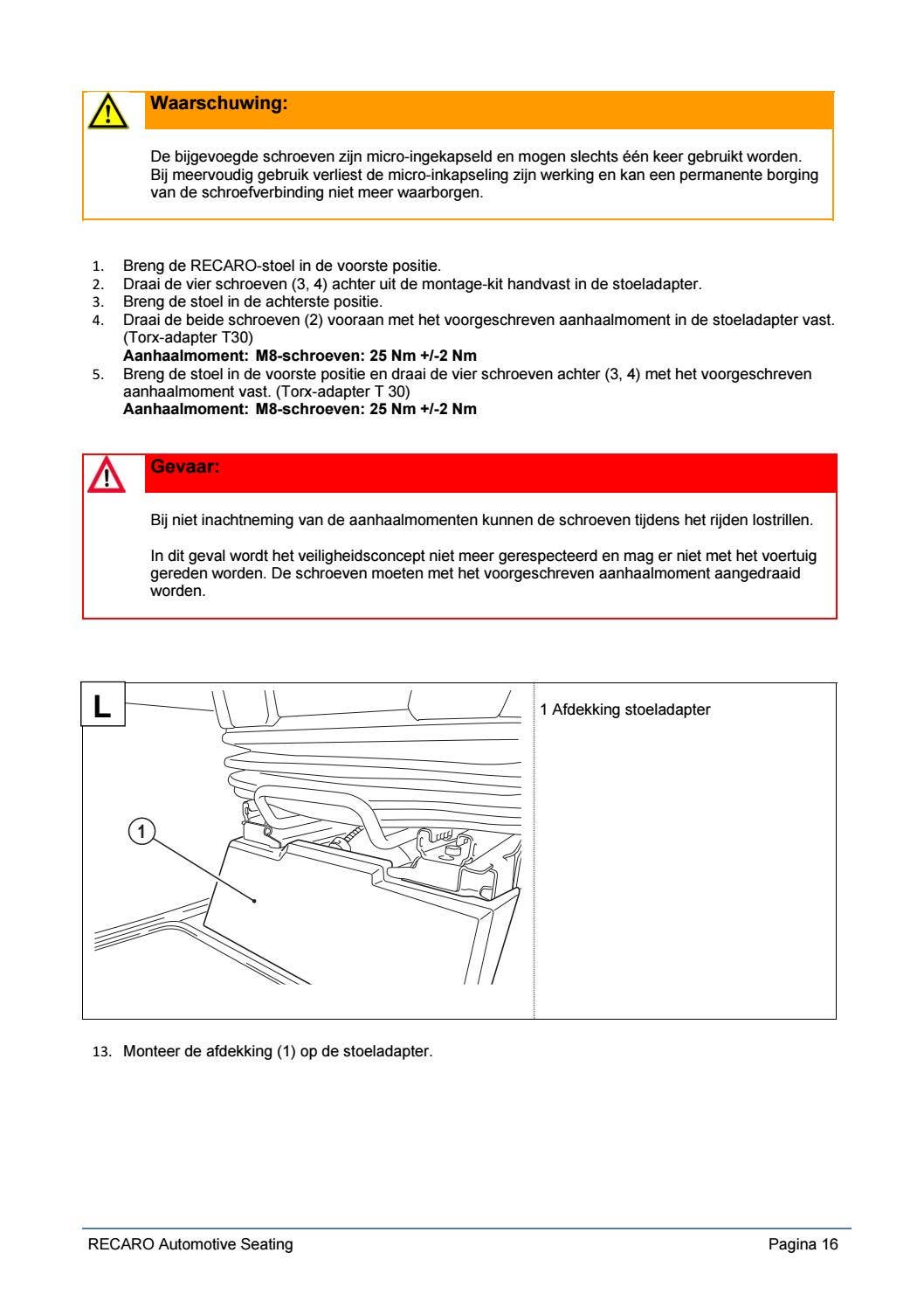 RECARO Installation Instructions SCANIA STREAMLINE by fmk. & FACT - Issuu