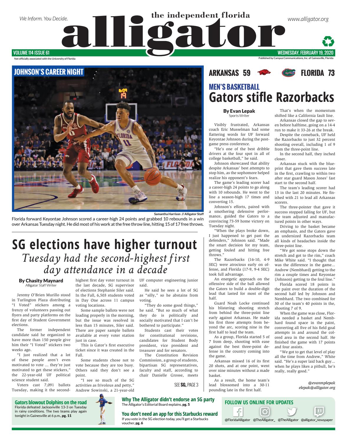 Feb. 19, 2020 by The Independent Florida Alligator - Issuu