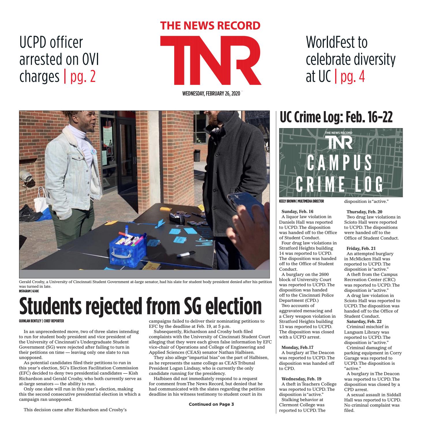 Feb. 26, 2020 - The News Record at University of Cincinnati by The News ...