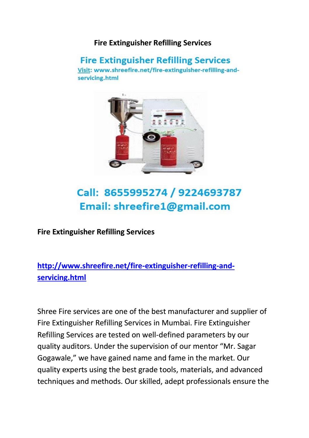 Fire Extinguisher Refilling Services by ShreeFire S - Issuu