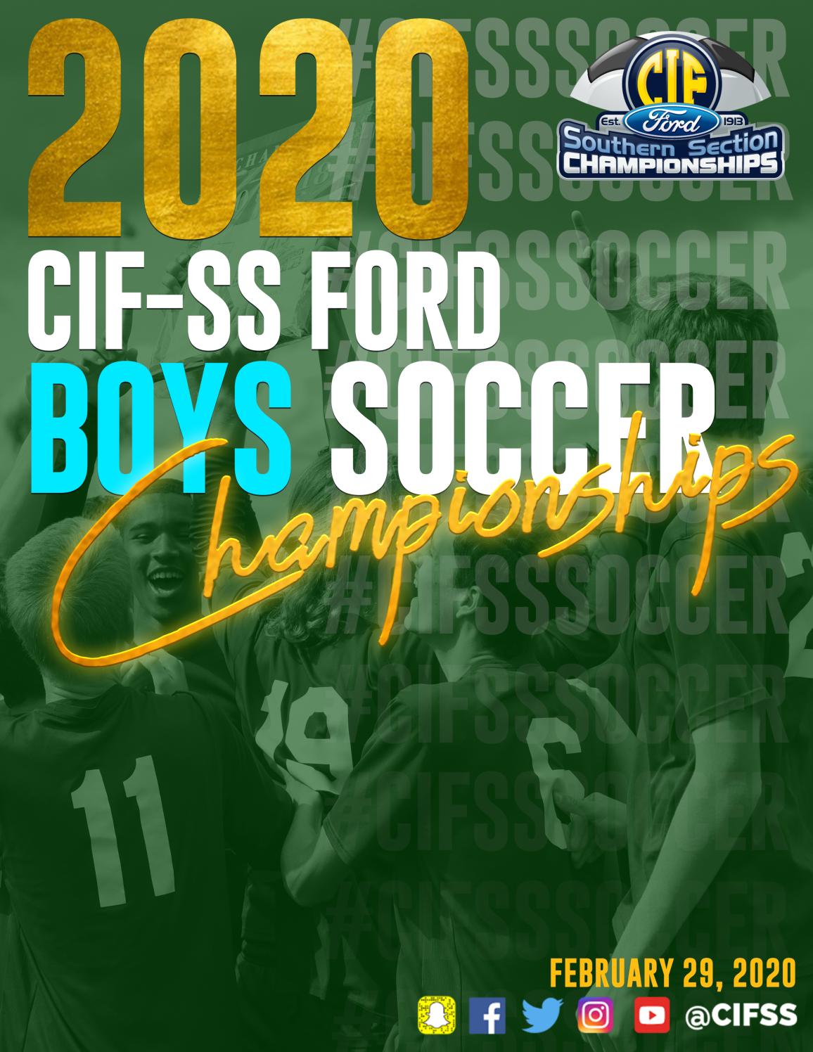 2020 CIF-SS FORD Boys Soccer Championship Program by CIF Southern ...