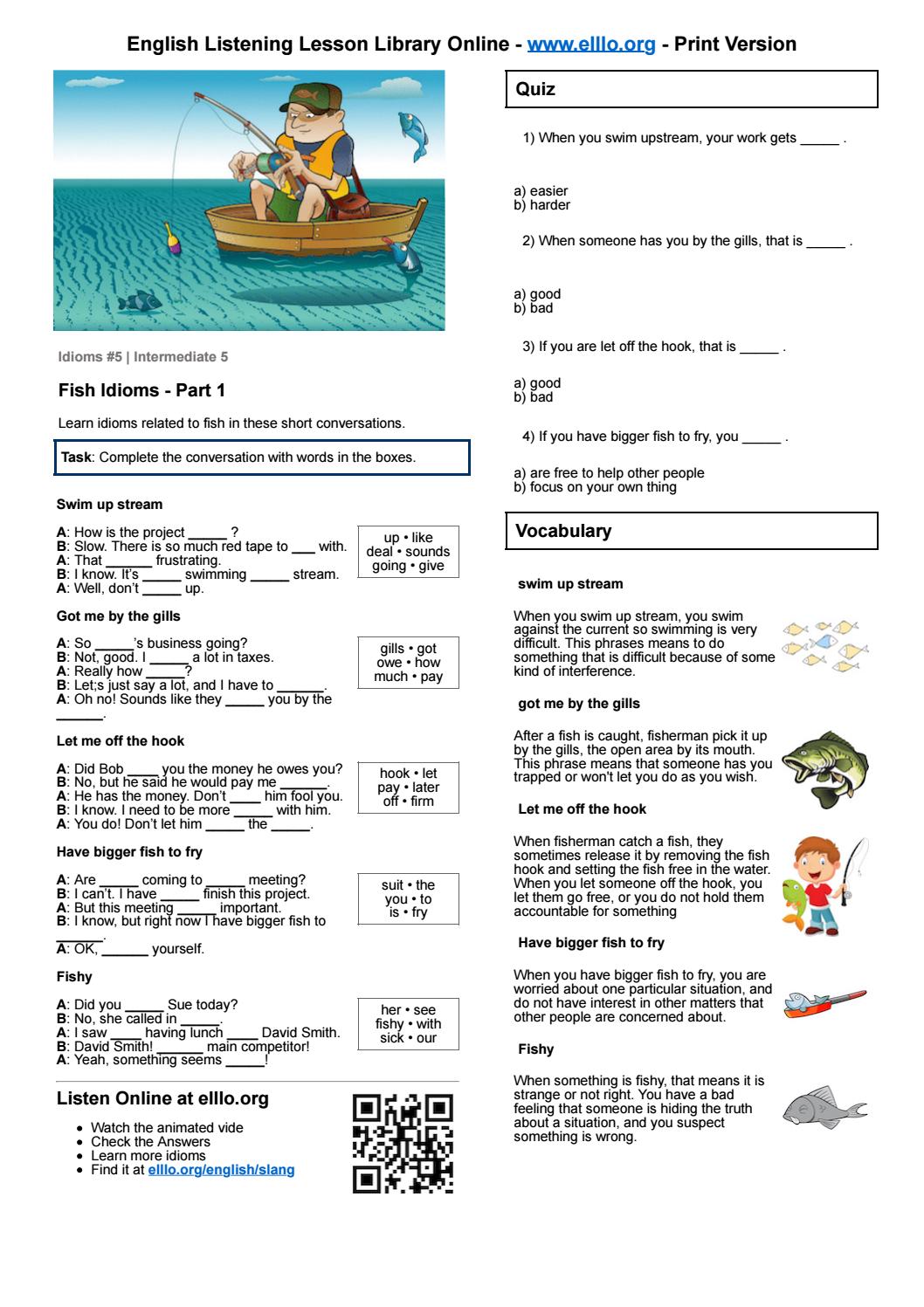 Fish Idioms by English Language Listening Lab Online - Issuu