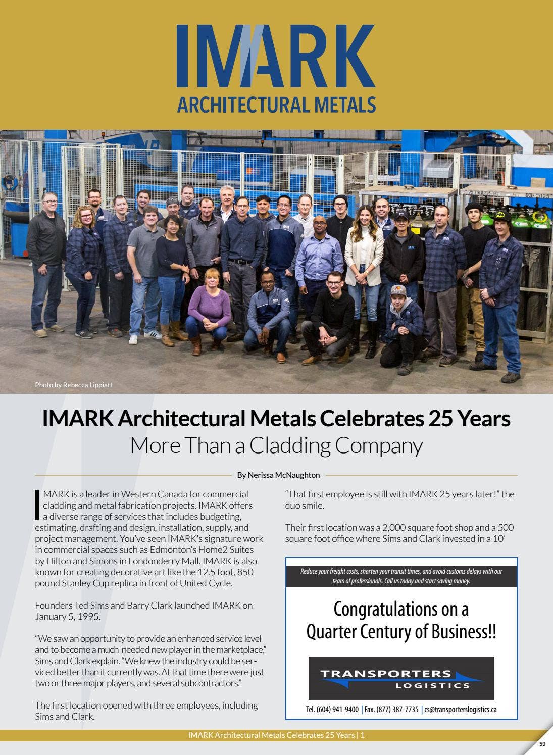 IMARK - Celebrating 25 Years by Business in Edmonton Magazine - Issuu