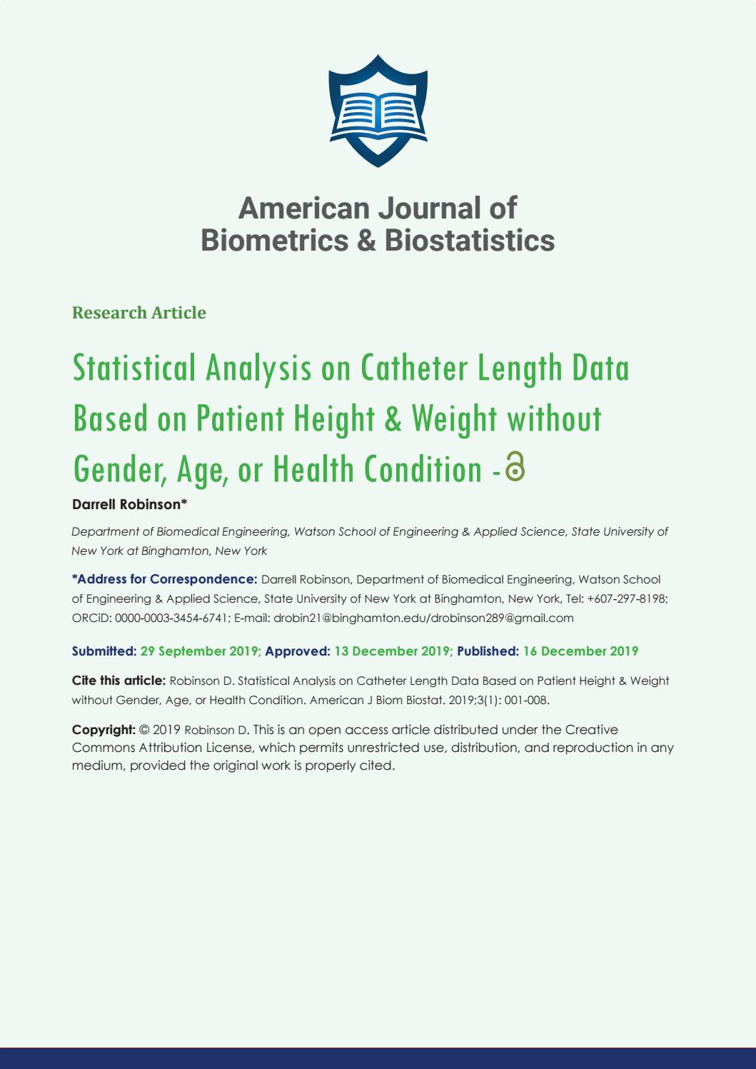 American Journal of Biometrics & Biostatistics by SciRes Literature LLC ...