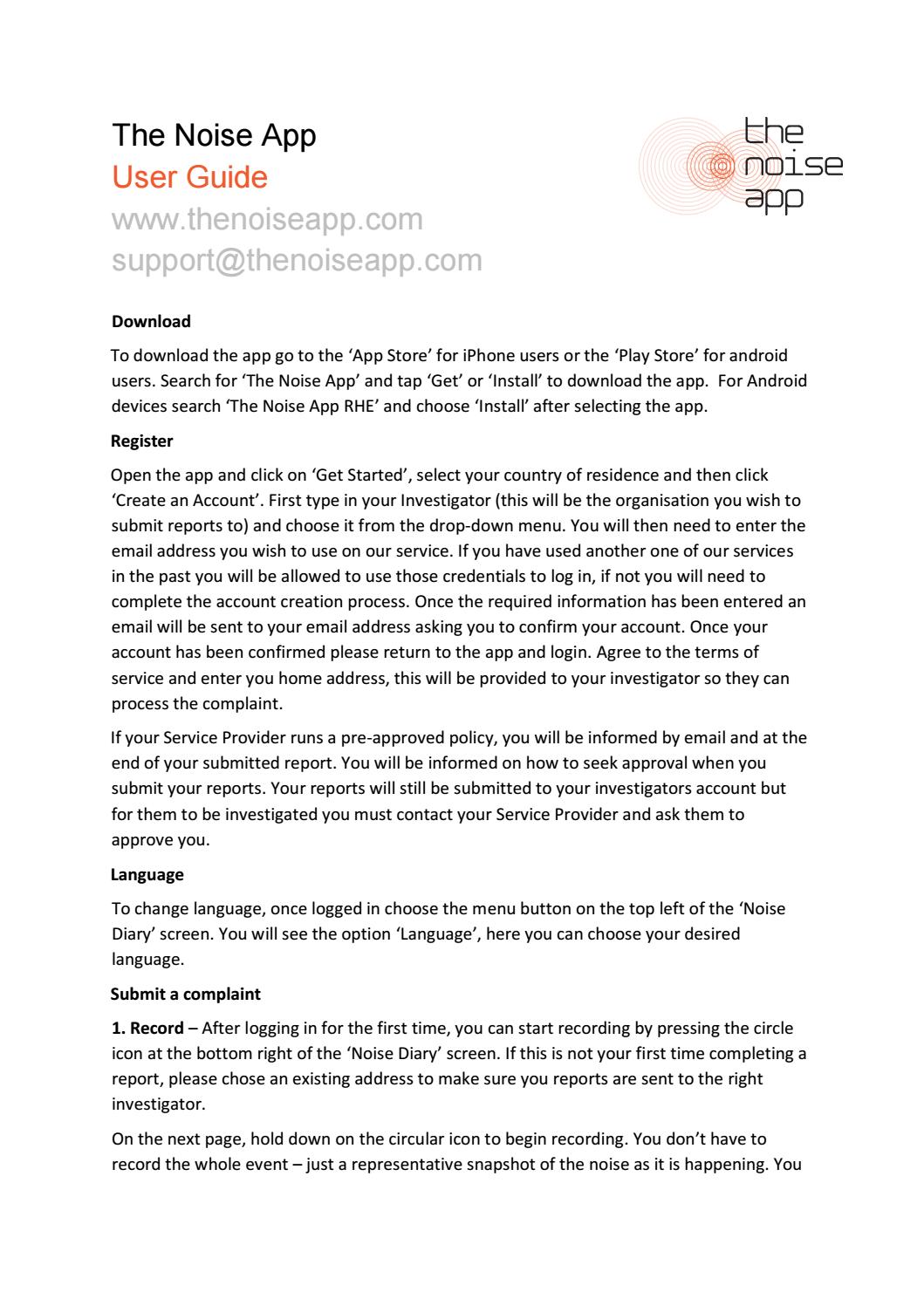 The Noise App - user guide by Thirteen - Issuu