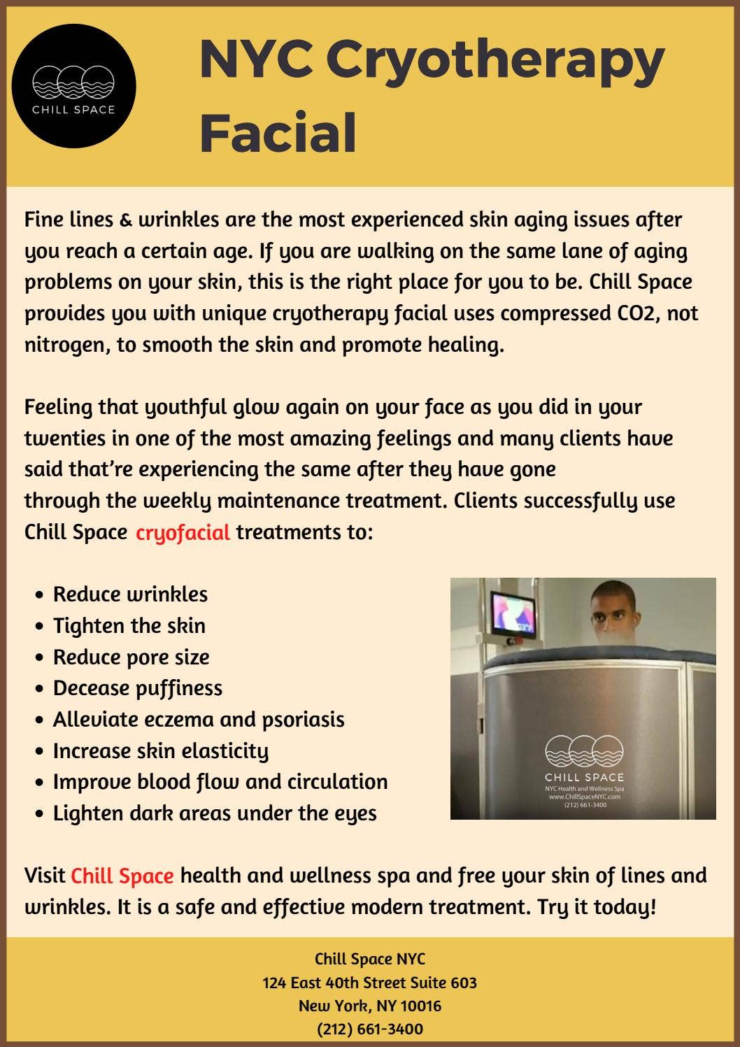 NYC Cryotherapy Facial by Chill Space - Issuu