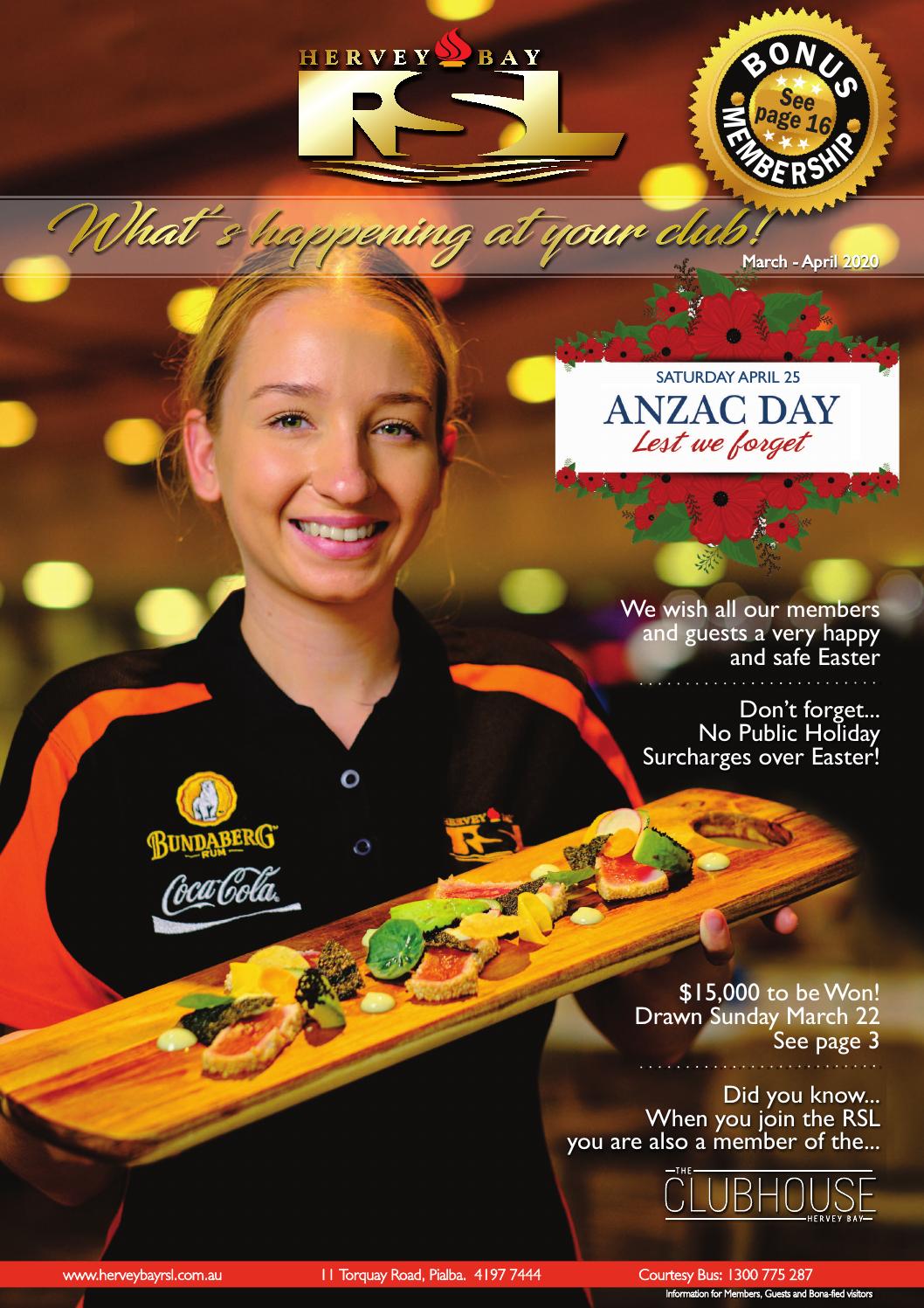 Hervey Bay RSL Club Magazine - March/April 2020 by Hervey Bay RSL - Issuu
