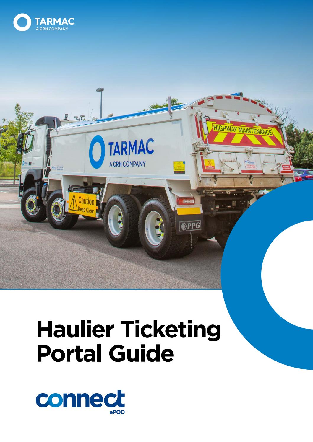 Haulier Ticketing Portal Guide by Tarmac - Issuu