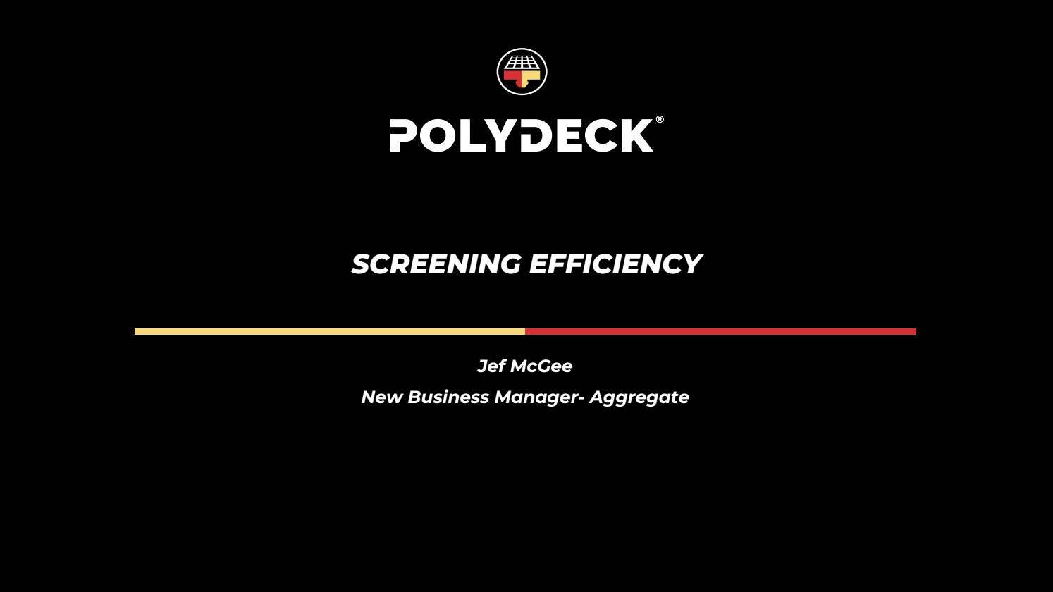 Screening Efficiency by Polydeck - Issuu