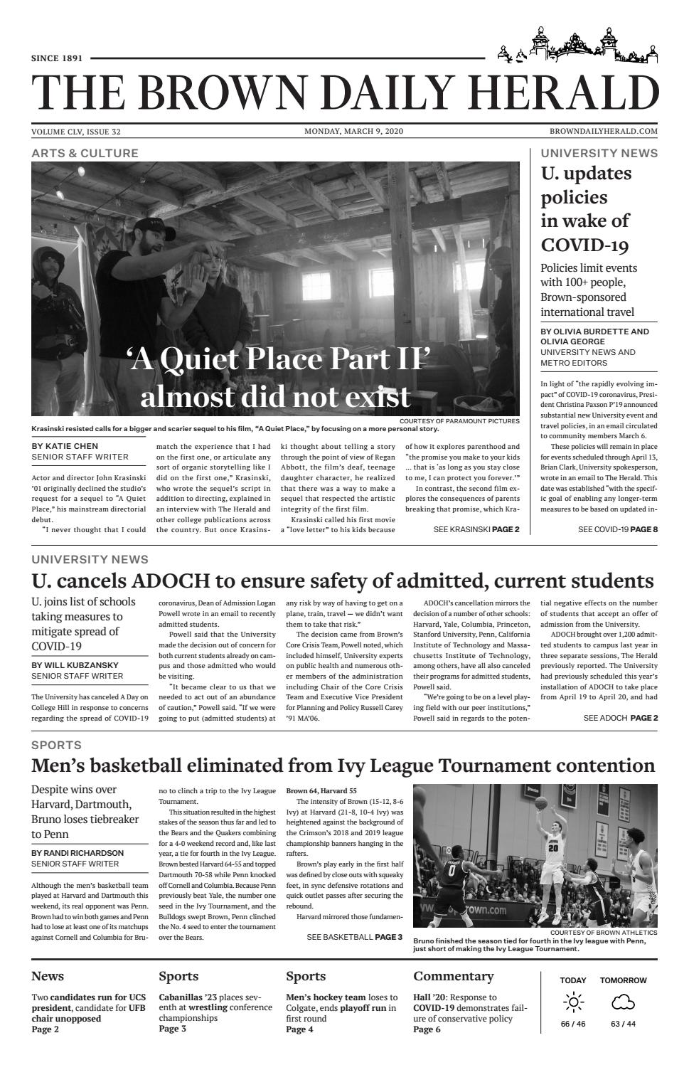 Monday, March 9, 2020 by The Brown Daily Herald - Issuu