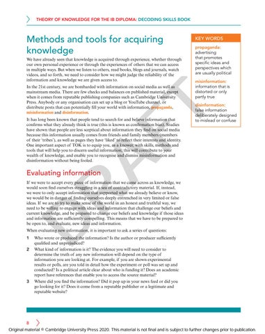 IB TOK Executive Preview by Cambridge International Education - Issuu
