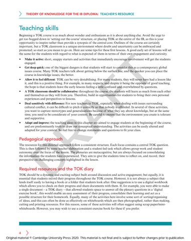 IB TOK Executive Preview by Cambridge International Education - Issuu