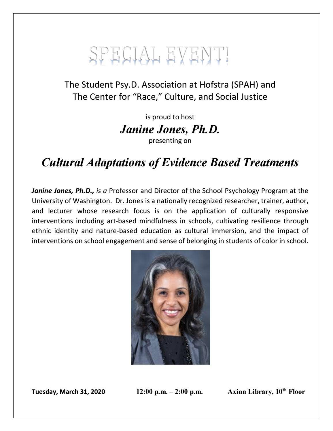 Janine Jones: Cultural Adaptations of Evidence Based Treatments by ...
