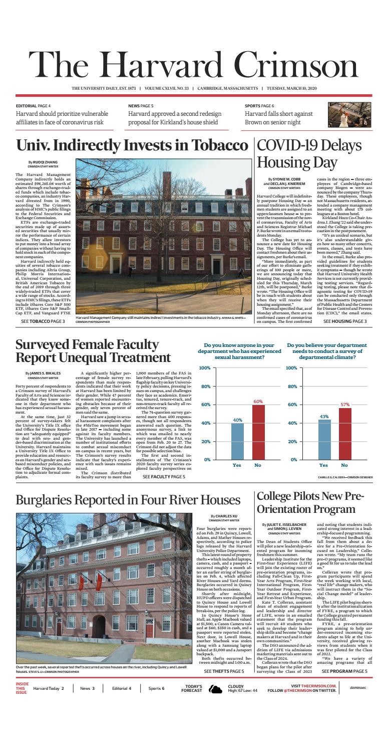 The Harvard Crimson - Volume CXLVII, No. 33 by The Harvard Crimson - Issuu