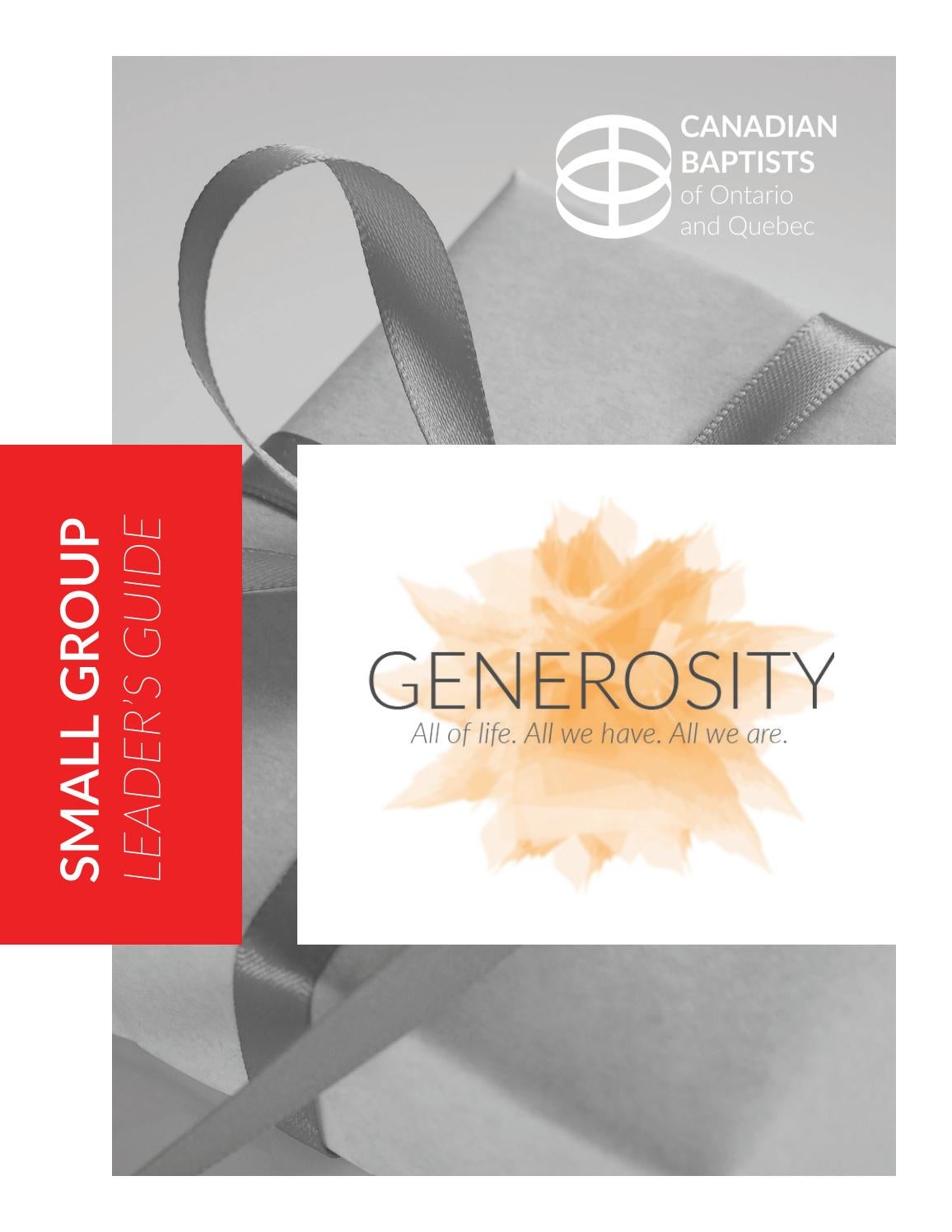 Generosity: Small Group Leaders Guide by CBOQ - Issuu