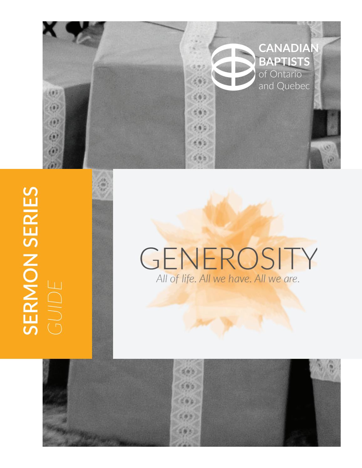 Generosity: Sermon Series by CBOQ - Issuu