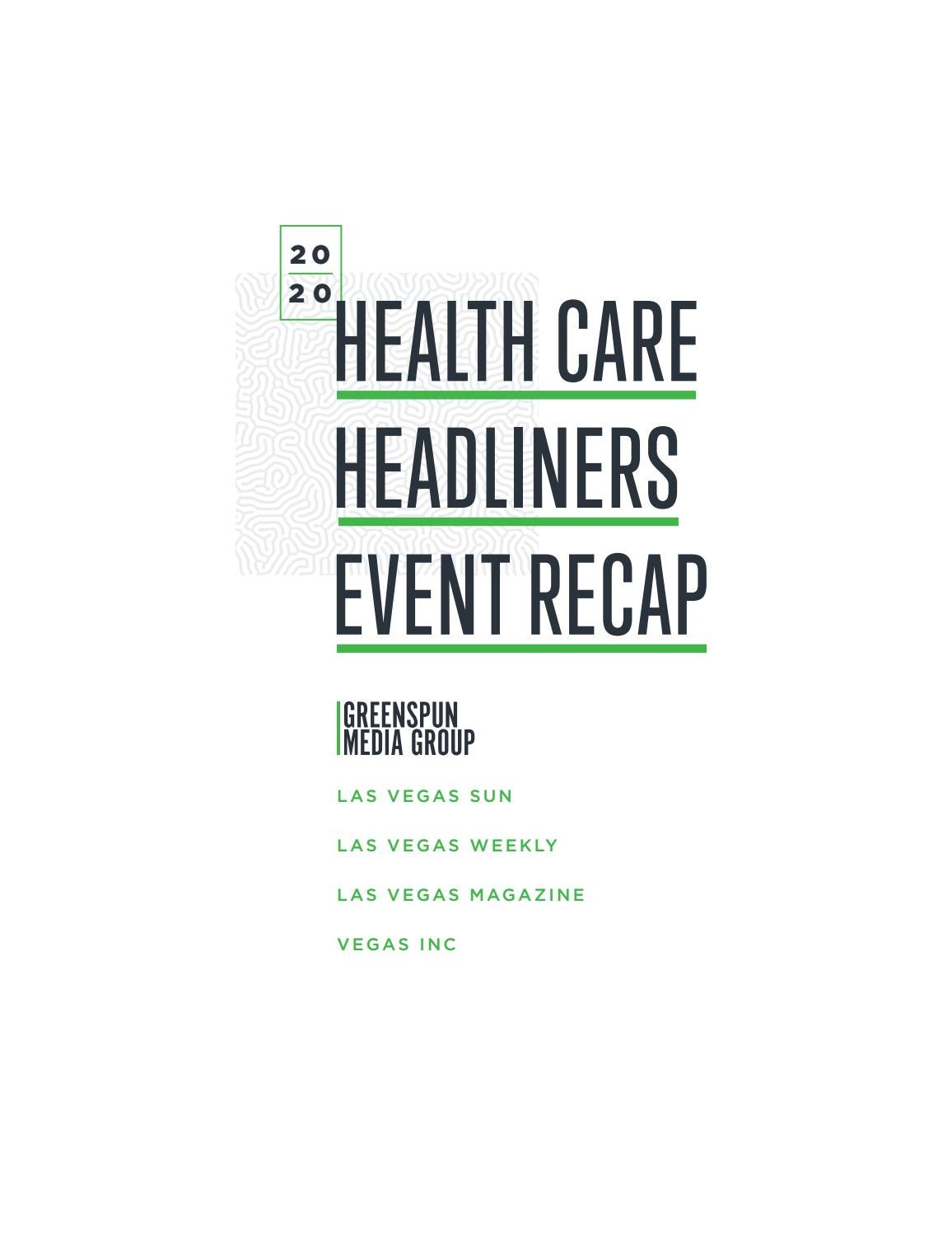 Event Recap - 2020-02-27 - Health Care Headliners by Greenspun Media ...