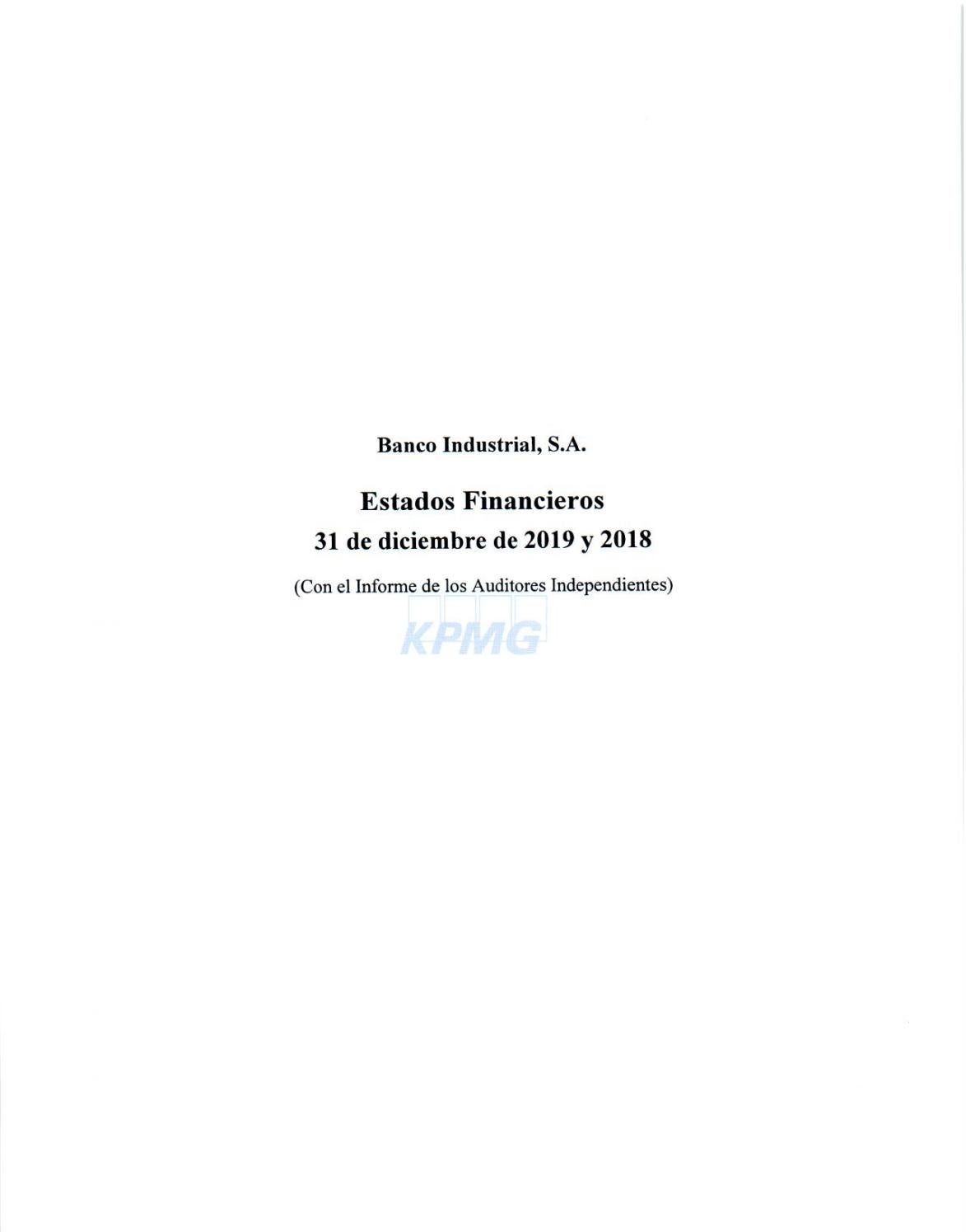 Informe De Estados Financieros 2019 Y 2018 Bi By Corporación Bi Issuu
