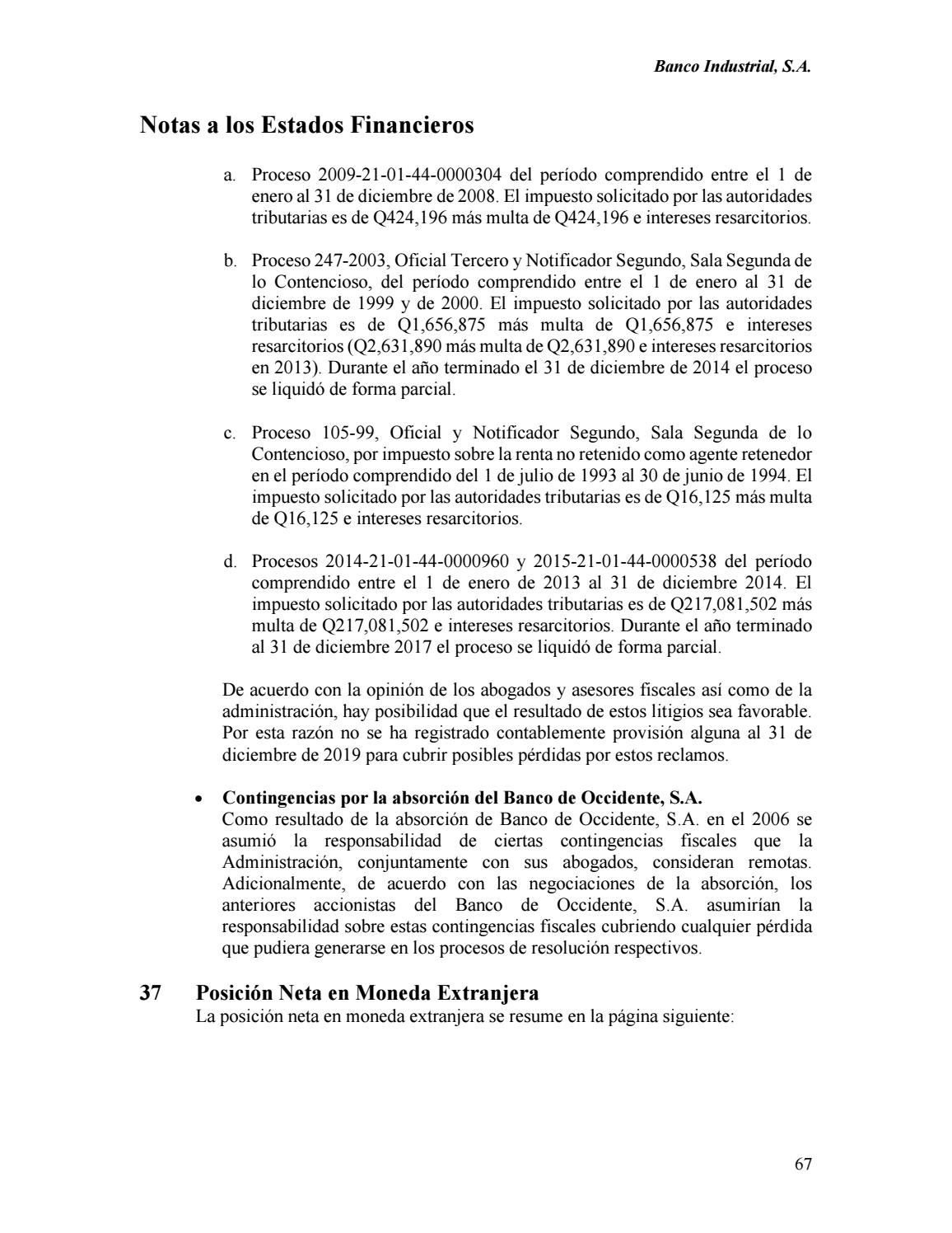 Informe De Estados Financieros 2019 Y 2018 Bi By Corporación Bi Issuu