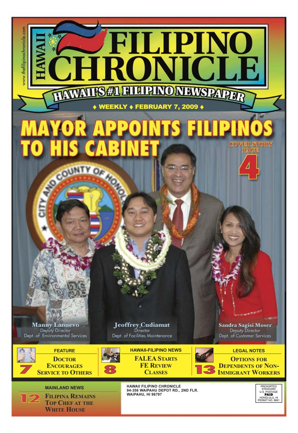 Hawaii Filipino Chronicle - February 7, 2009 by Hawaii Filipino ...