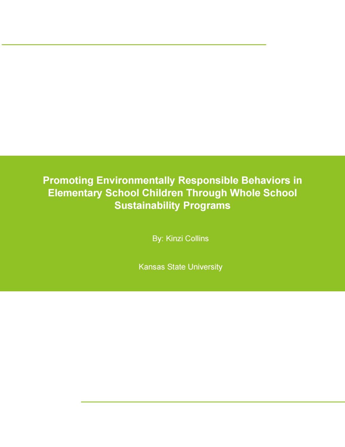 Promoting Environmentally Responsible Behaviors in Elementary School ...