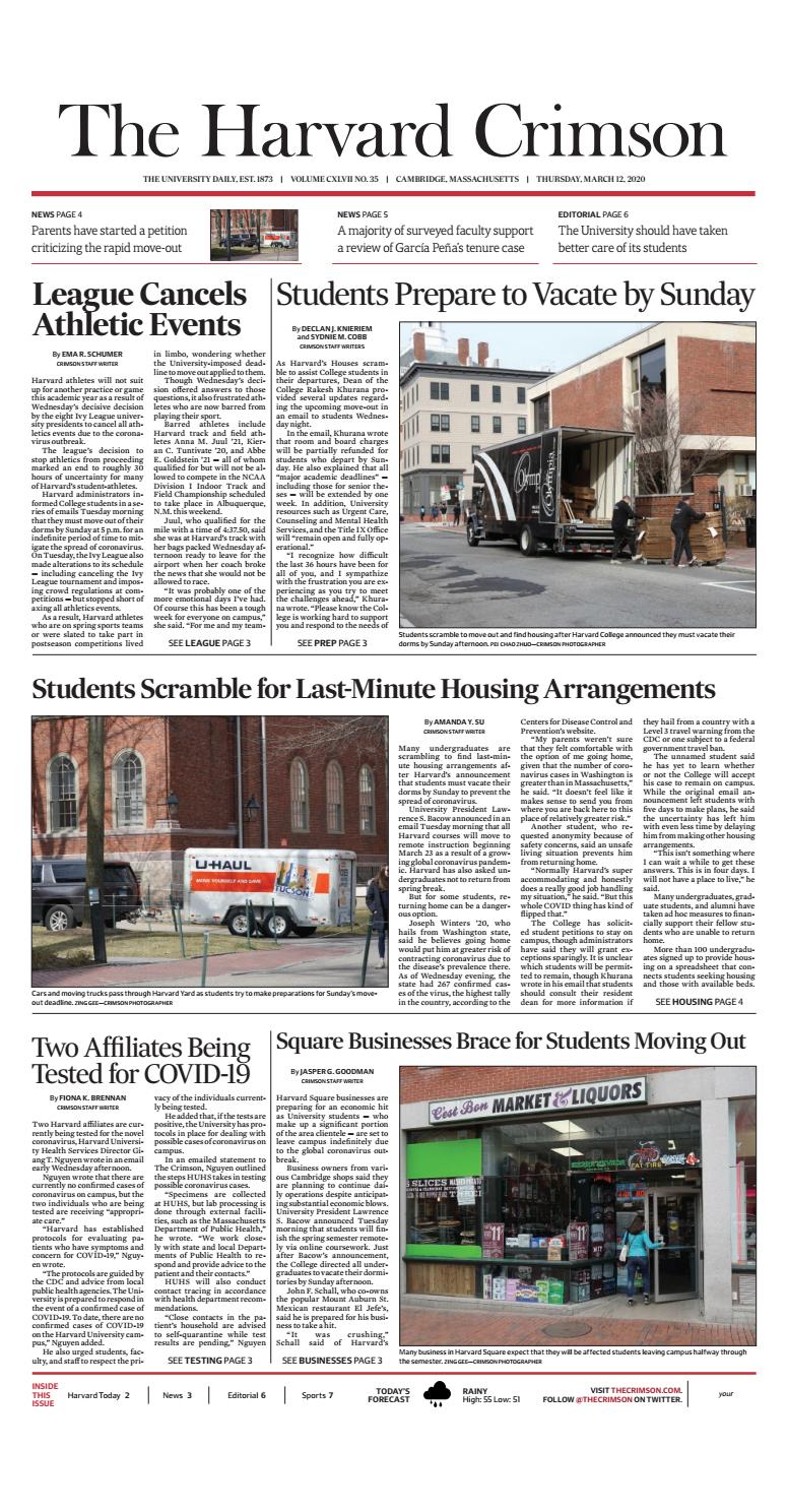 The Harvard Crimson - Volume CXLVII, No. 35 by The Harvard Crimson - Issuu