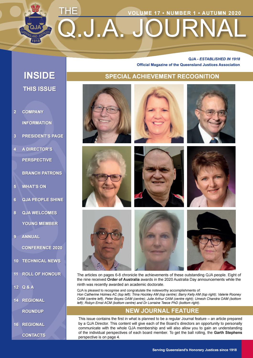 QJA Journal Autumn 2020 by Queensland Justices Association - Issuu