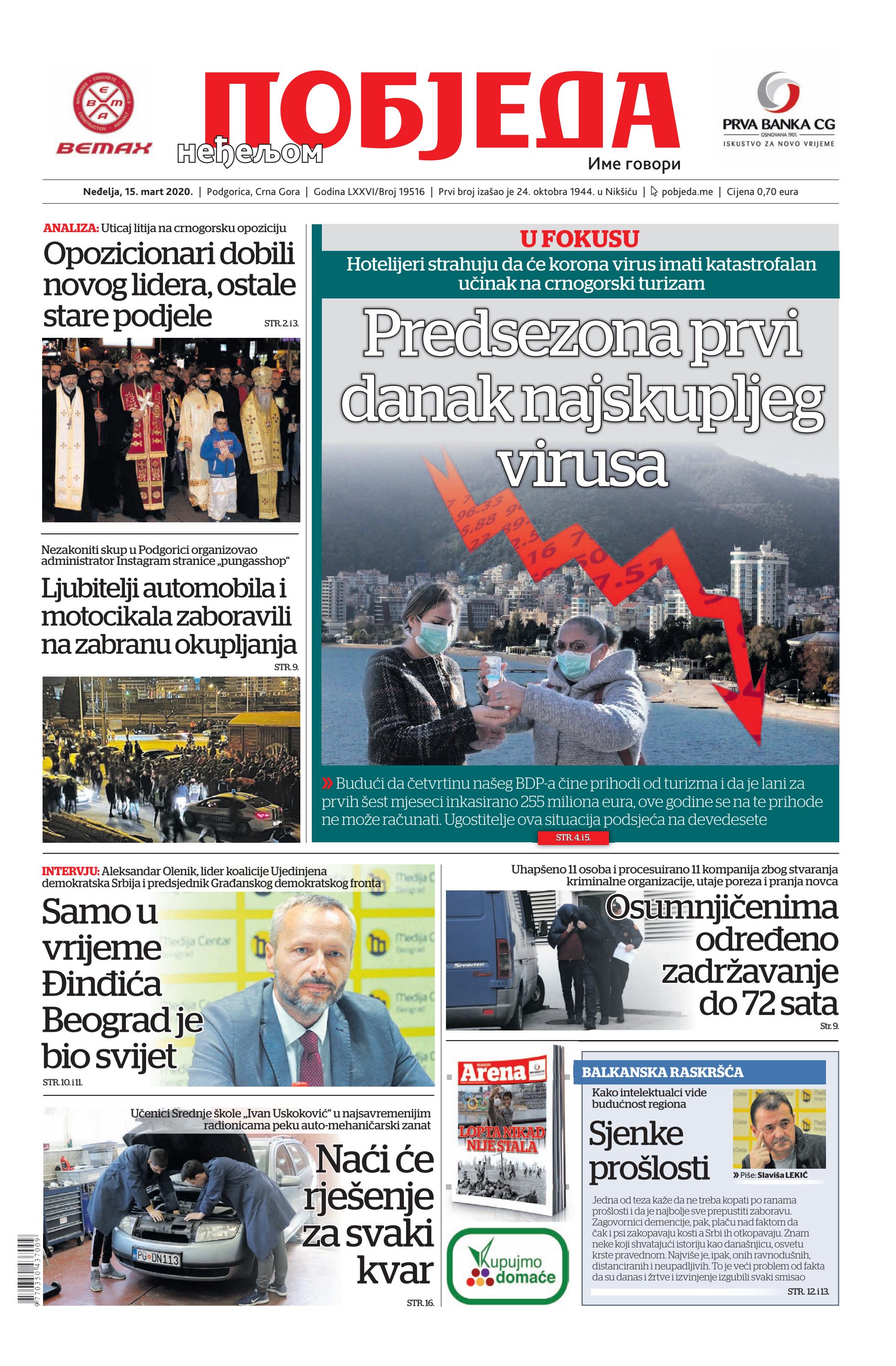 Dnevni list Pobjeda 15.03.2020. by Pobjeda - Issuu