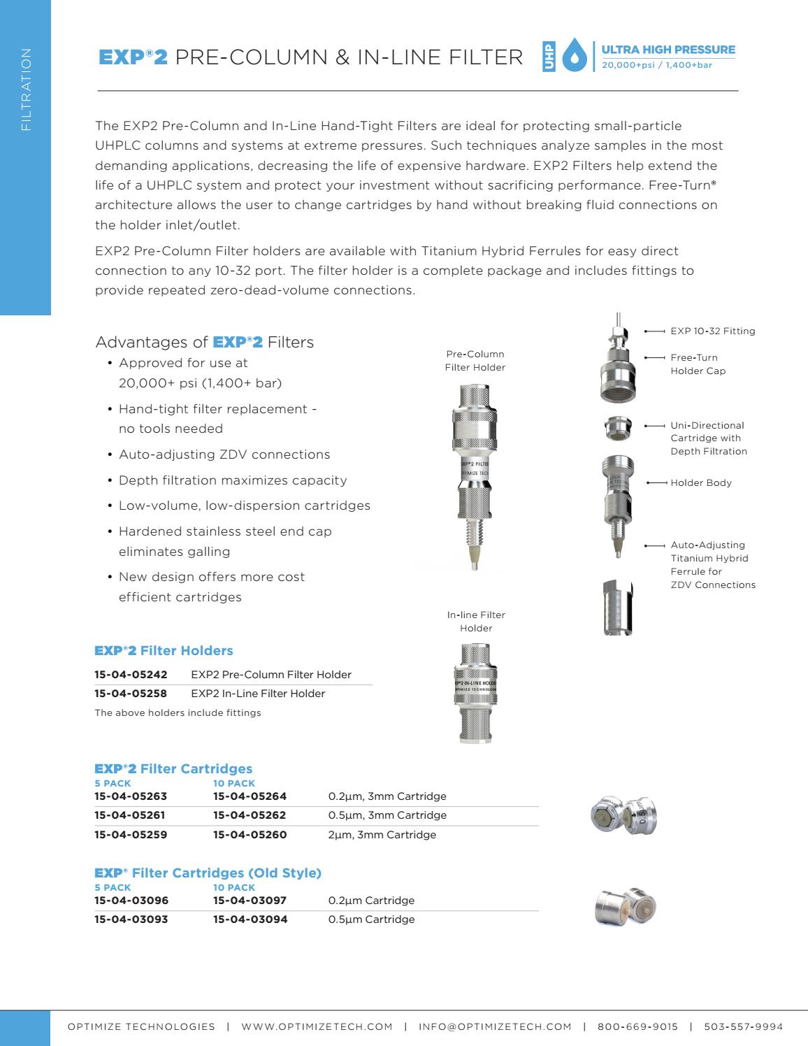 EXP2 Pre-Column & In-Line Filter by Optimize Technologies - Issuu
