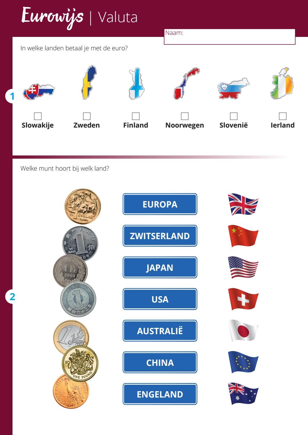 Werkblad VO lgroen valuta by Eurowijs - Issuu