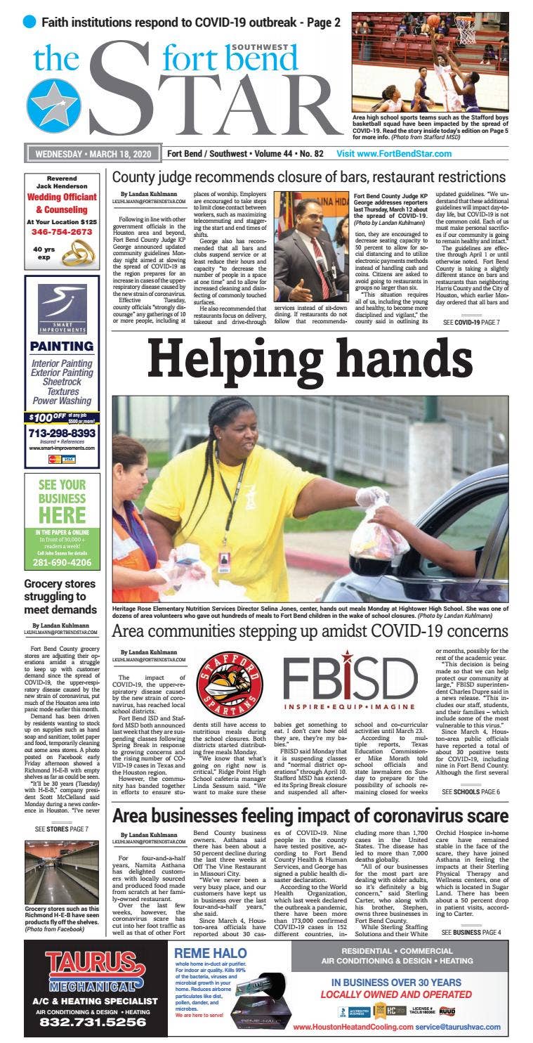 03-18-2020 Edition of the Star by Fort Bend Star | Fort Bend Business ...