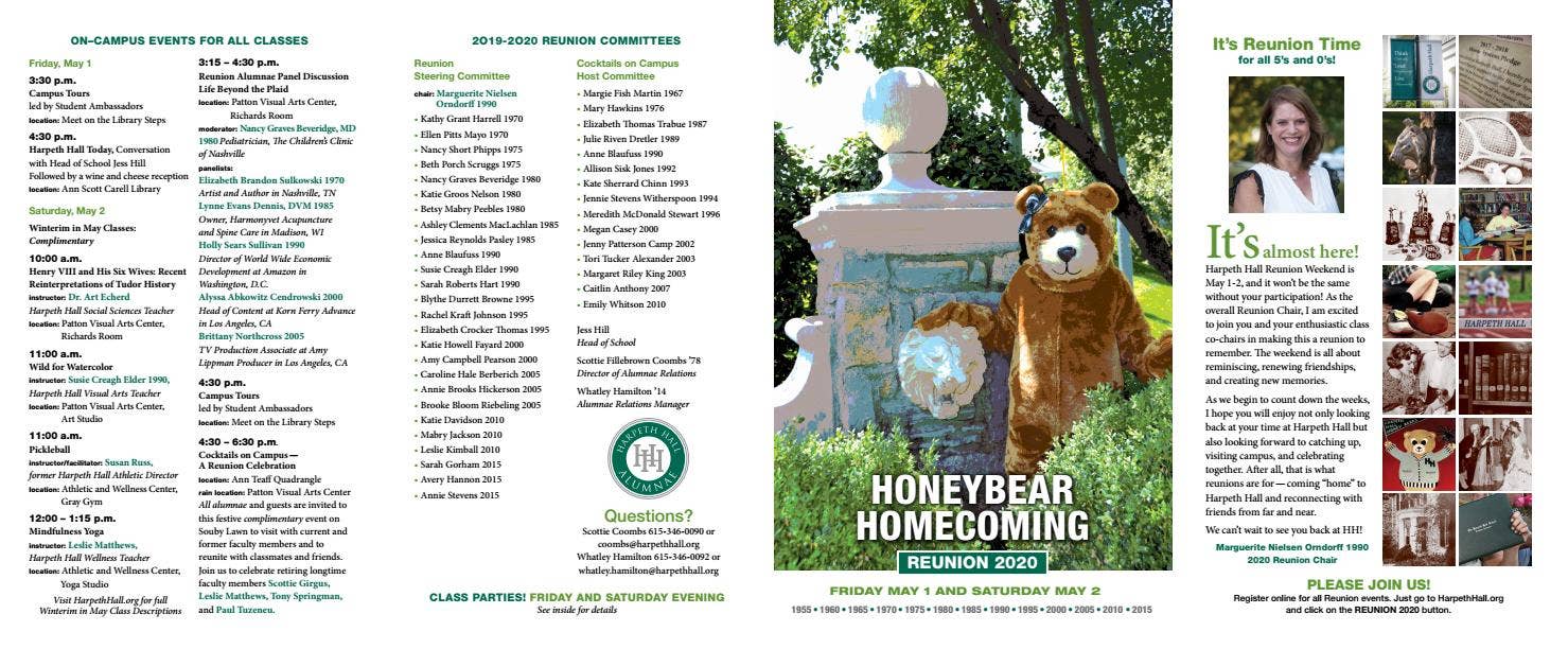 Reunion Brochure 2020 by Harpeth Hall Communications - Issuu