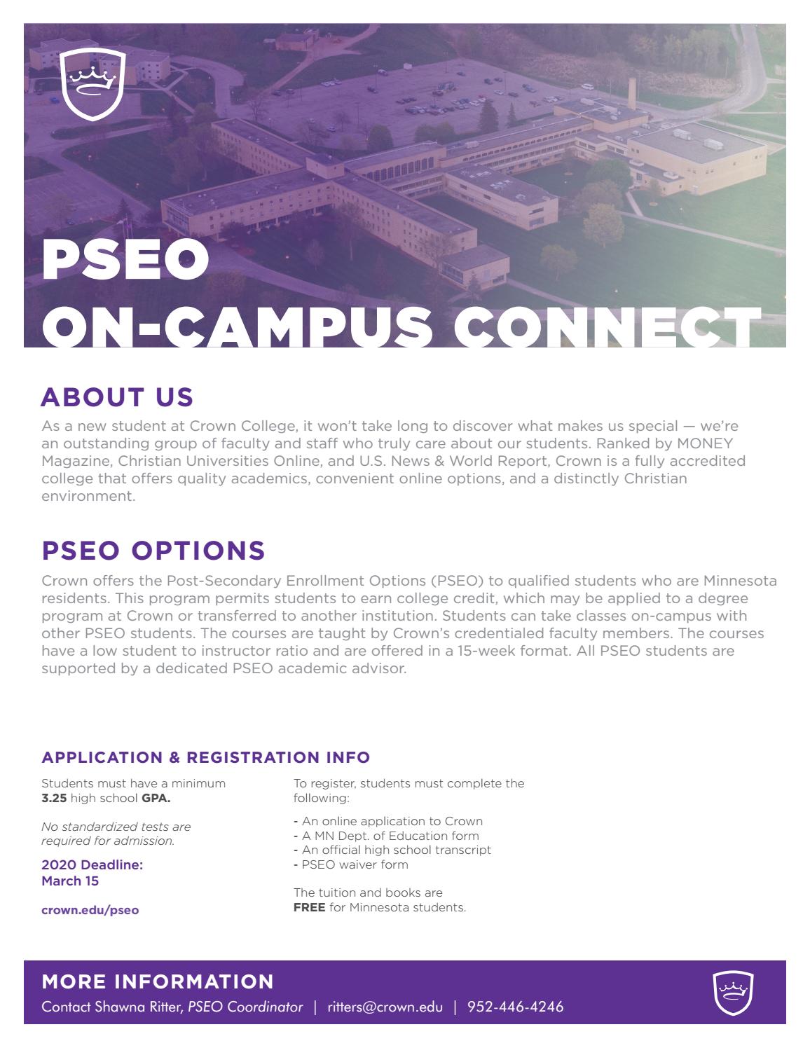 PSEO On-Campus- CONNECT by Crown College - Issuu