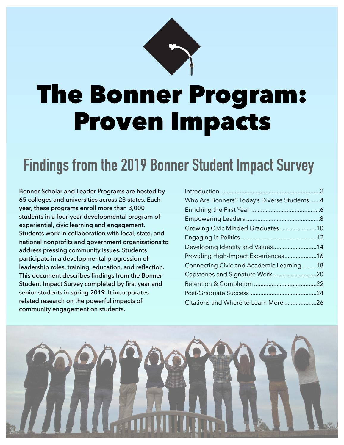 The Bonner Program: Proven Impacts - Findings from the 2019 Bonner ...