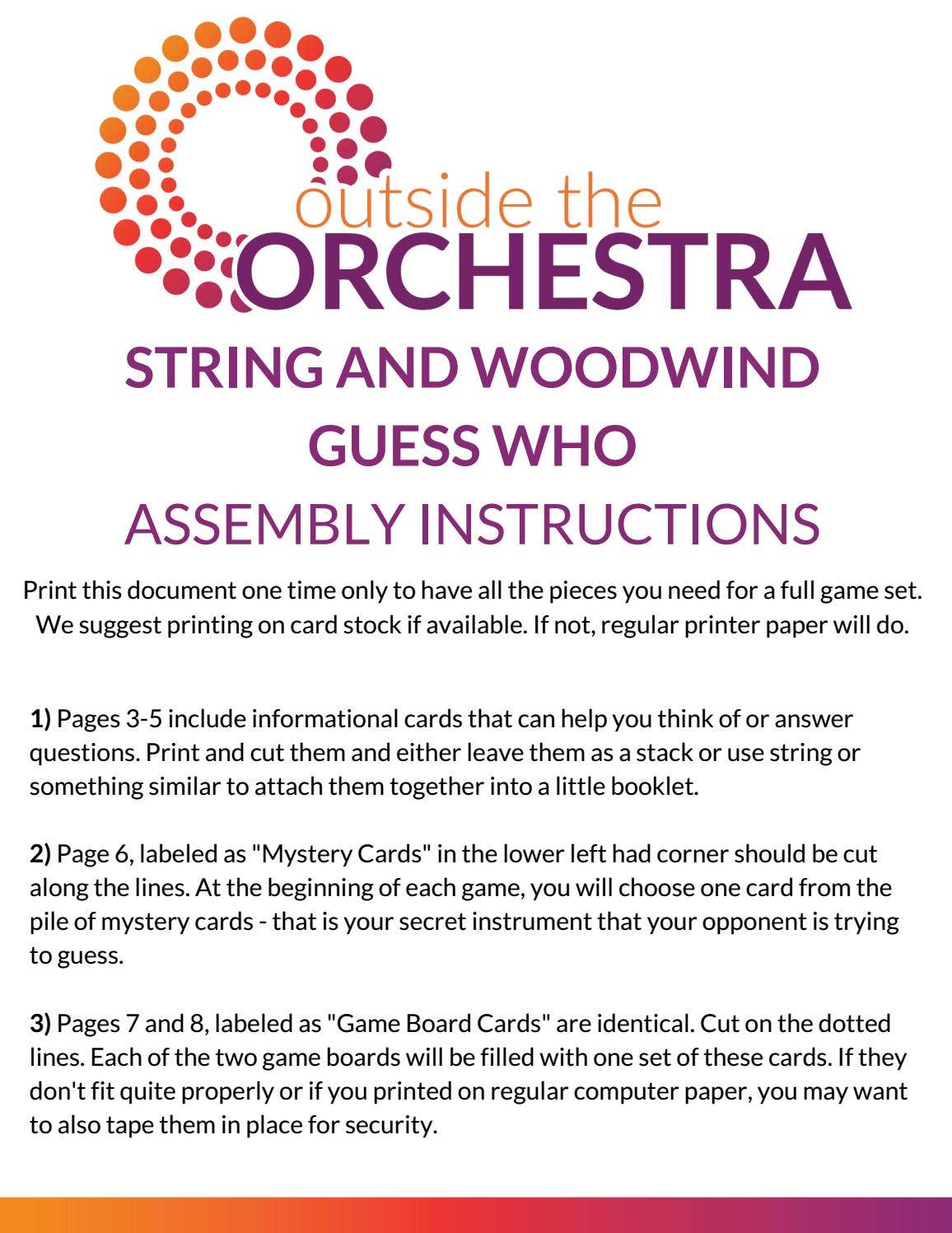 String and Woodwind Guess Who Print Packet by Inside the Orchestra - Issuu