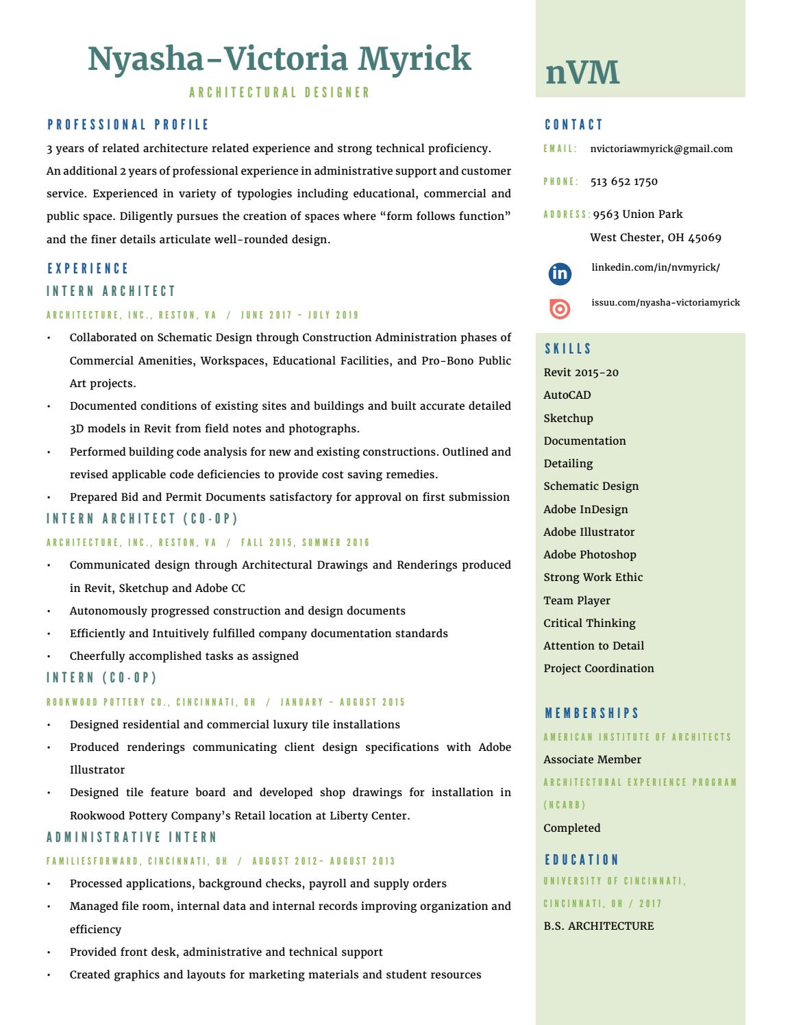 Nyasha-Victoria Myrick Resume by Nyasha-Victoria Myrick - Issuu