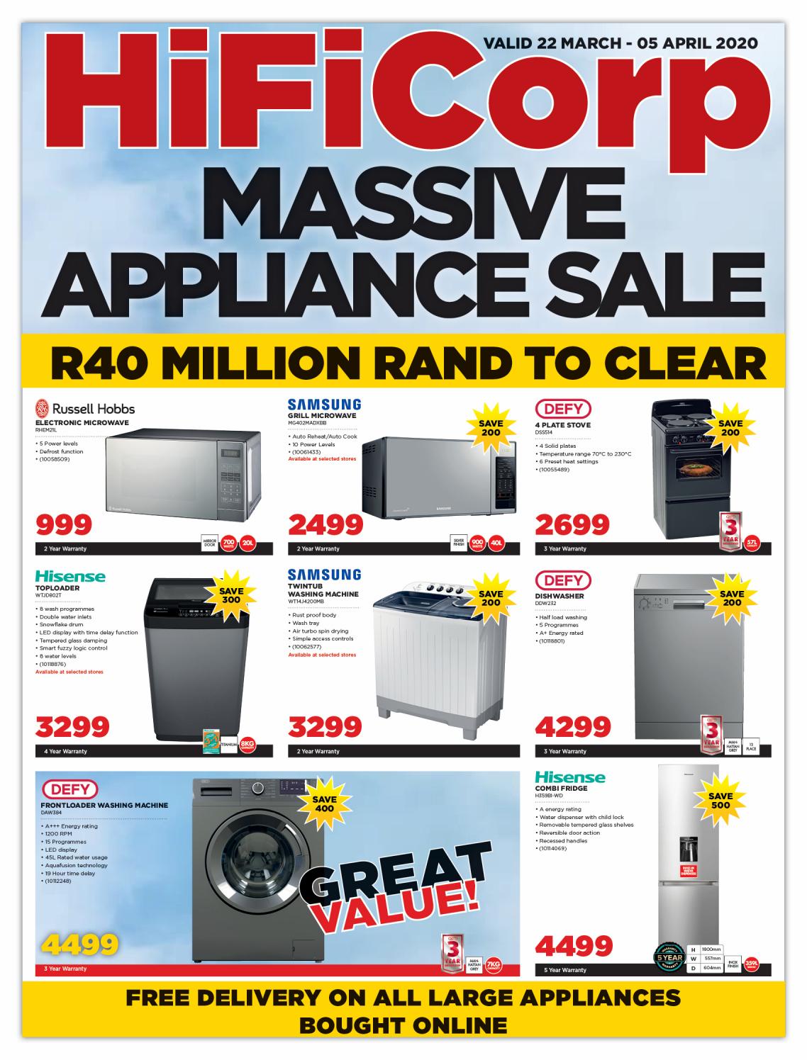 HFC MASSIVE APPLIANCE SALE 22 MARCH- 05 APRIL by Jdgdigital - Issuu