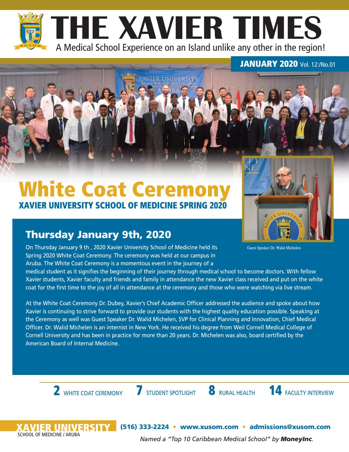 Xavier Times Spring 2020 by Xavier University School of Medicine - Issuu