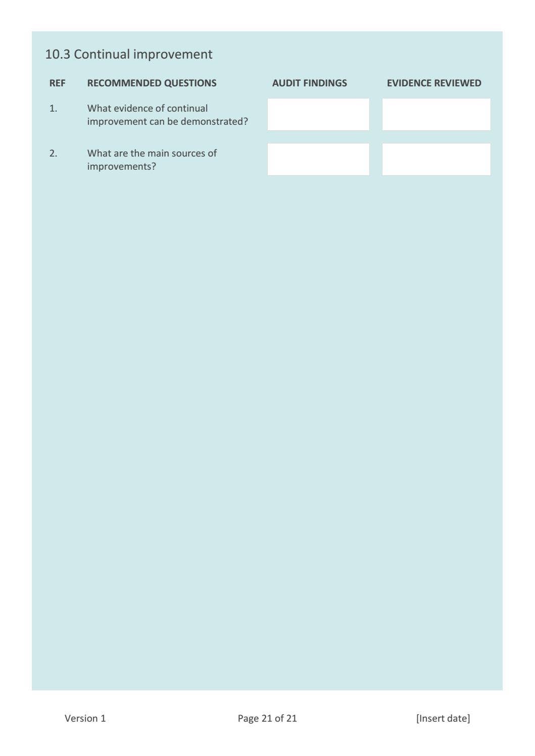 QMS-FORM-09-4 Internal Audit Checklist by CertiKit Limited - Issuu