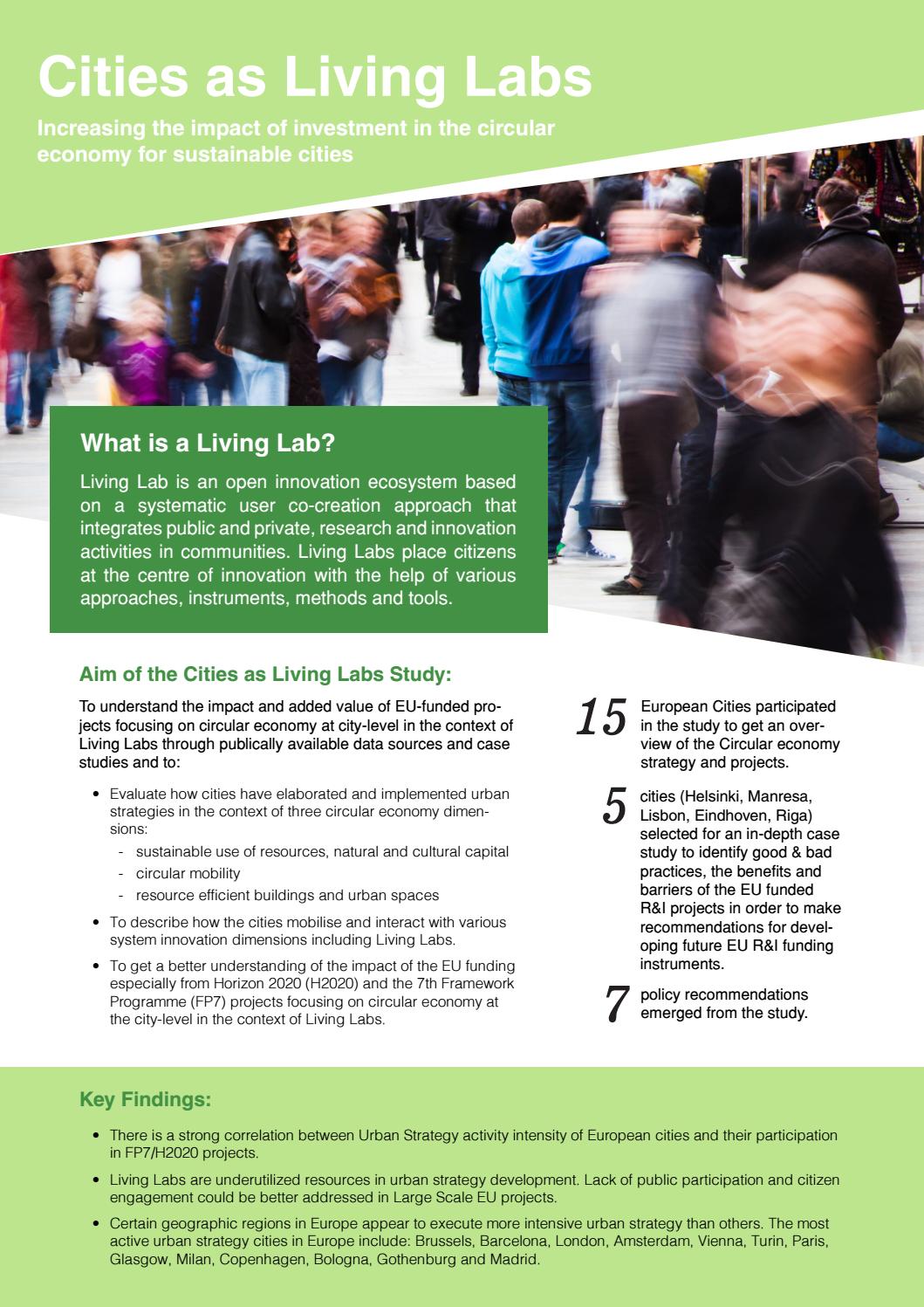 Cities as Living Labs Flyer by European Network of Living Labs - Issuu