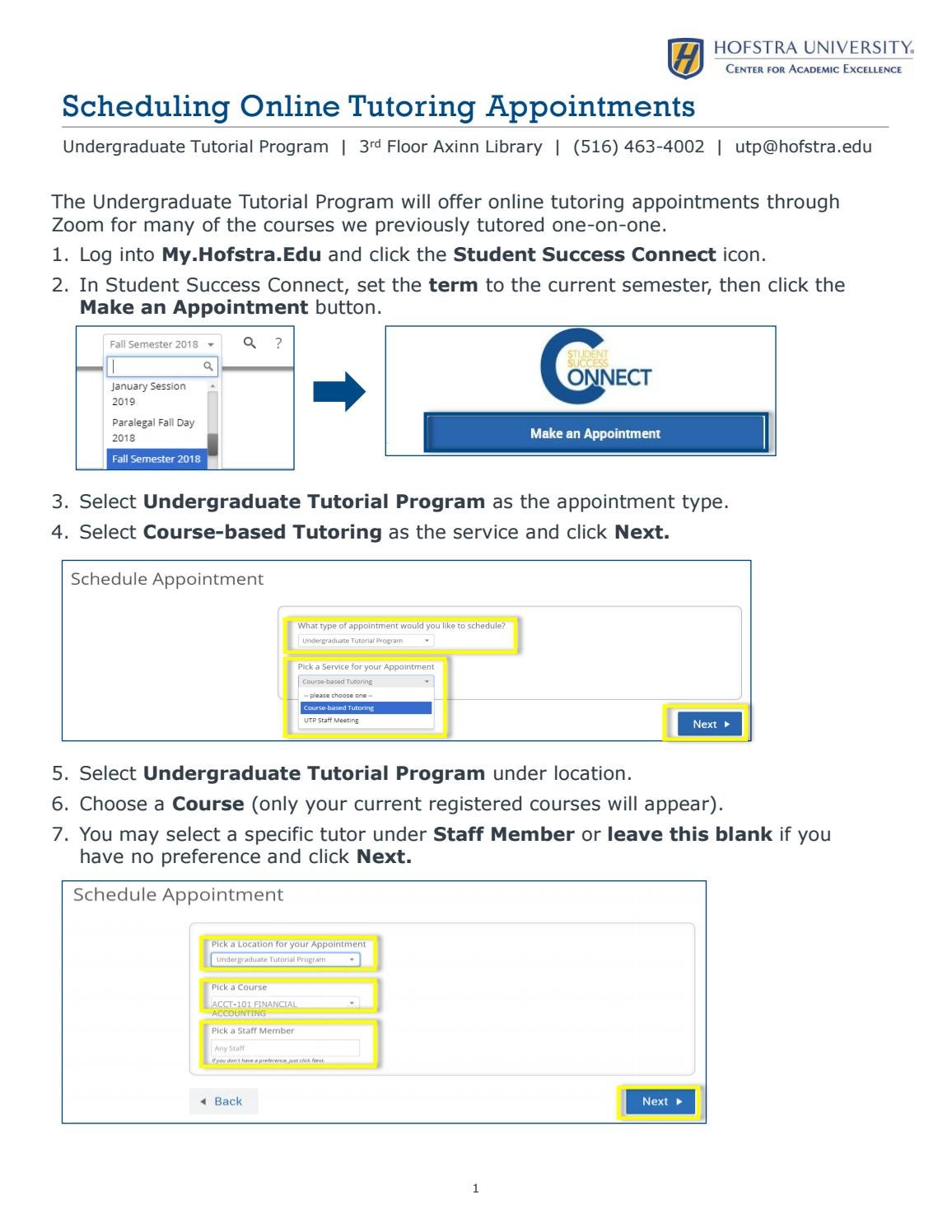 Scheduling Online Tutoring Appointments by Hofstra University - Issuu